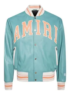 Amiri Leather Bomber - Blue