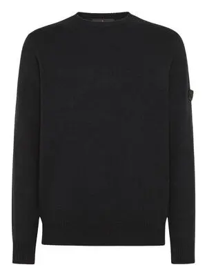 Peuterey Yak Wool Blend Sweater With Logo - Blue