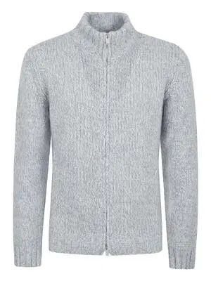 LARDINI Full Zip Turtleneck Cardigan - White