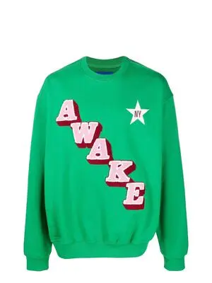 AWAKE NY Script Crew Neck Sweatshirt - Green