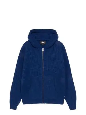 StÜssy Waffle Cashmere Zip Hoodie - Blue