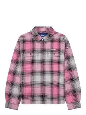 AWAKE NY Flannel Zip Shirt - Pink