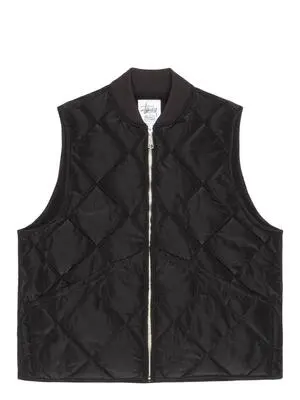 StÜssy Thermal Lined Quilted Vest - Black