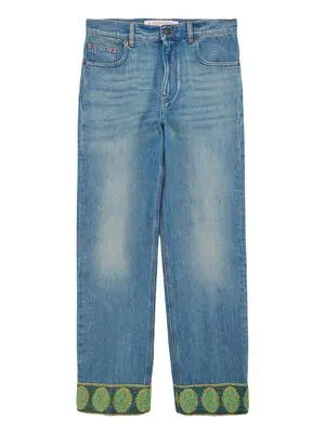 Valentino Garavani Straight Leg Denim Jeans - Blue