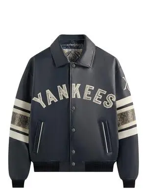 Kith X Avirex Yankees Leather Varsity Jacket - Green