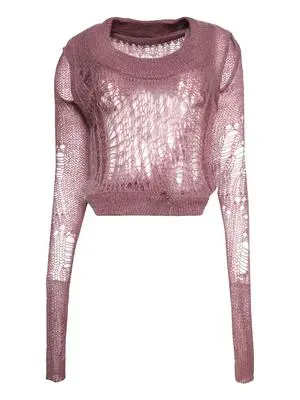 Rick Owens Fine Knit Distressed Sweater - Pink