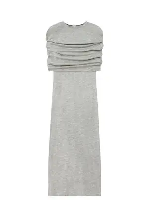 Loewe Cashmere Cape Tube Dress - Grey