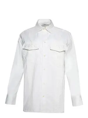 MARINE SERRE Upcycled Linen Twin Pocket Shirt - White