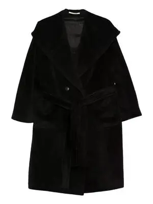 Tagliatore Hooded Belted Coat - Black