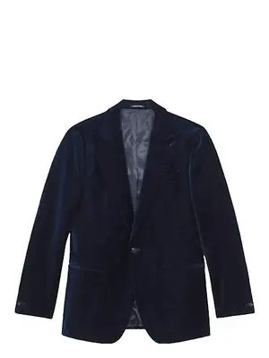 REISS Apsara Peak-lapel Single-breasted Blazer - Navy