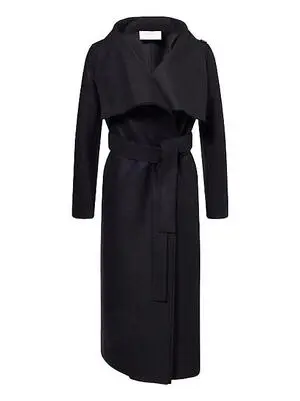 Harris Wharf London Pressed Wool Long Coat - Black