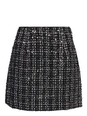 AMY LYNN Sequin-bouclé Woven Mini Skirt - Black