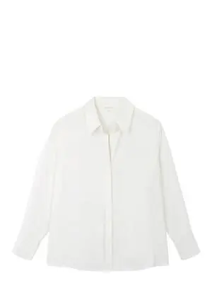 THE WHITE COMPANY Collared Relaxed-fit Silk Shirt - Ivory