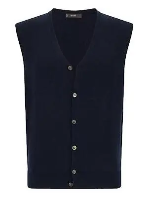 Boggi Milano Merino Wool Waistcoat - Navy Blue