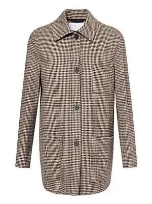 Harris Wharf London Chore Patterned Brushed Wool-blend Jacket - Beige Houndstooth