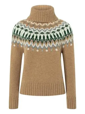 BOGNER Fair Isle Cashmere Turtleneck Pullover