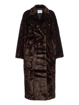 STAND STUDIO Harper Faux Fur Coat - Brown