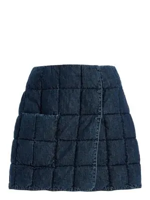 IENKI IENKI Plahta Quilted Denim Mini Skirt - Blue
