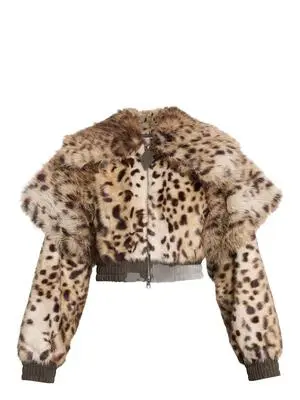 AKNVAS AKNVAS Valde Faux Fur Bomber Jacket Tan/brown