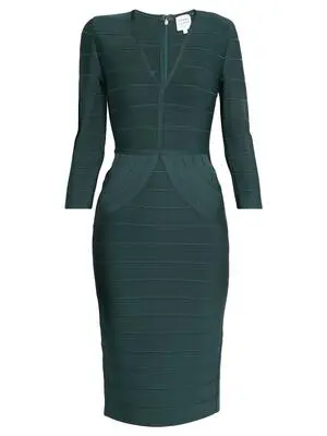 Herve Leger Athena Bandage Midi Dress - Viridian-3