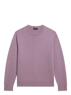 Theory Hilles Cashmere Crewneck Sweater Purple Sto
