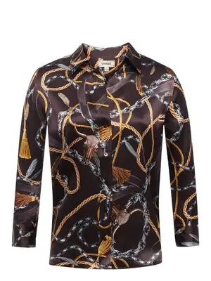 L'Agence Dani Silk Blouse Cff Bn Mul