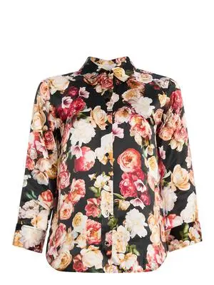 L'Agence Floral Dani Silk Blouse Multi Clus