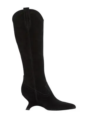 Simkhai SIMKHAI Shadow Suede Western Knee Boots Black