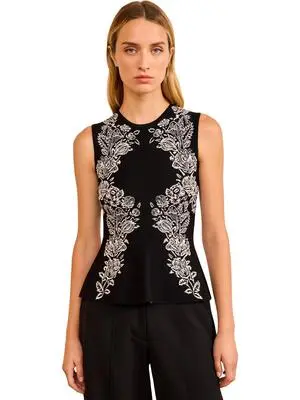 Ulla Johnson Vanna Jacquard Knit Tank - Noir