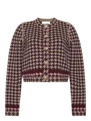 Cara Cara Wanda Jacquard Knit Top - Houndstooth Multi Taupe