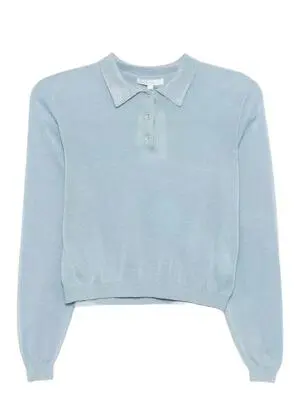 TO B. BY AGNÈS B. Cropped Polo Shirt - Blue