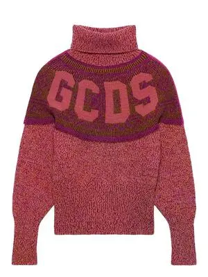 Gcds Turtleneck Knit Jumper - Red