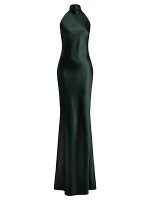 Ralph Lauren Chilton Satin Midi Dress - Green