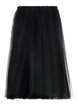 COMME DES GARÇONS Pleated Tulle Overlay Midi Skirt