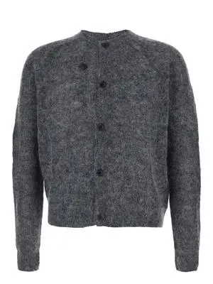 TONYWACK Brushed Mohair And Wool-blend Cardigan - Grey