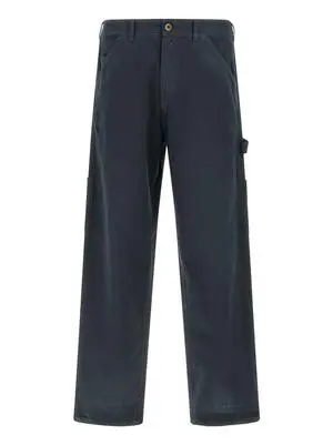 MAISON MARGIELA Herringbone Cotton Canvas Trousers - Blue