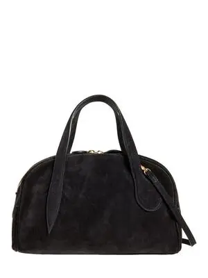 LIFFNER Mini Leather Bowling Crossbody Bag - Black
