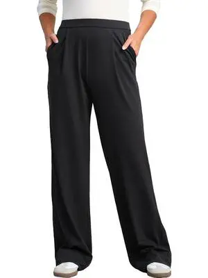RHONE Revive Pleated Wide-leg Pants - Pure Black