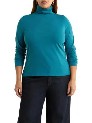 SEASALT CORNWALL Landing Turtleneck Stretch Organic Cotton Top Mast