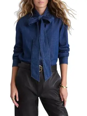 Madewell Denim Tie-neck Shirt - Plumville Wash