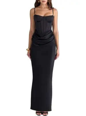 House Of Cb Valentina Corset Gown - Black