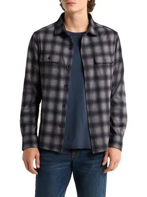 Robert Barakett Kaleb Plaid Overshirt - Navy