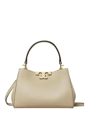 Tory Burch Mini Eleanor Soft Leather Satchel - Light Stone
