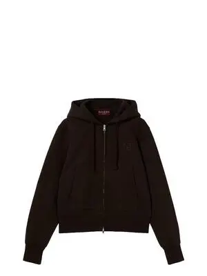 Gucci Brushed Cotton Jersey Zip Sweatshirt - Brown