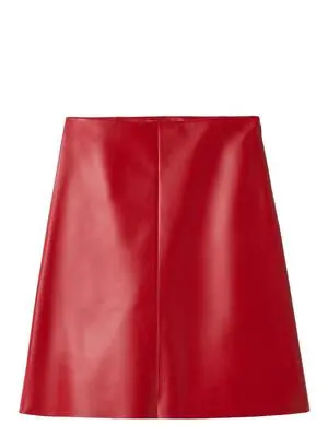 Miu Miu Nappa Leather Skirt - Red