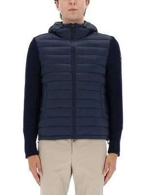 COLMAR Hooded Jacket With Knitted Sleeves - Blue