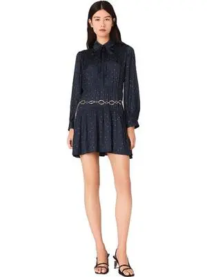 Maje Studded Shirt Dress - Black