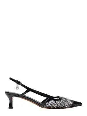Maje Rhinestone Mesh Pumps - Black