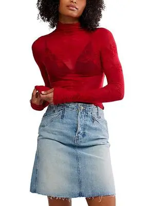 Free People You Decide Mesh Top Deep Cherry