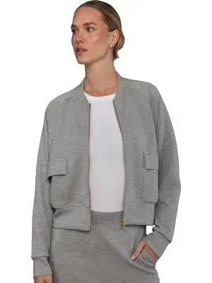 Carbon38 Knit Bomber Jacket - Heather Grey